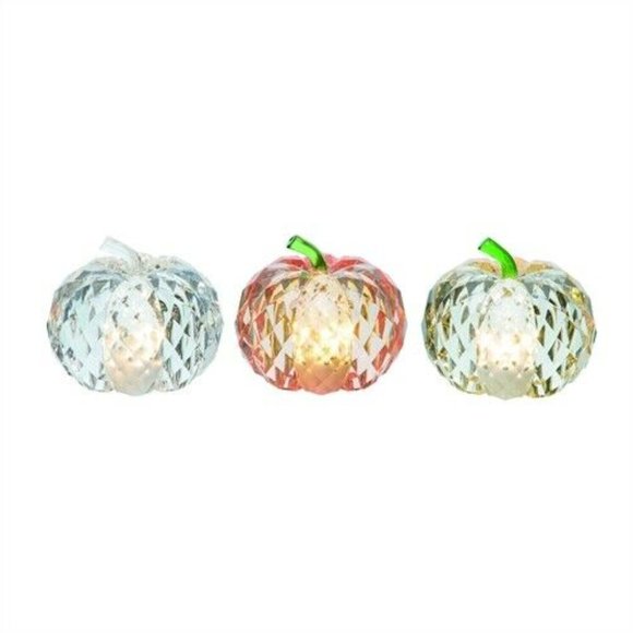 GANZ | Holiday | Halloween Pumpkin Clear Crystal Acrylic Light Up Led 3 ...